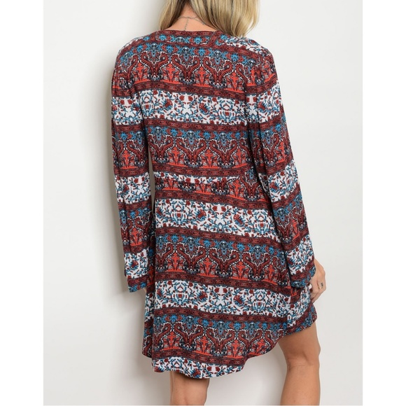 Grifflin Paris | Dresses | Off White Rust Print Dress Grifflin Paris ...